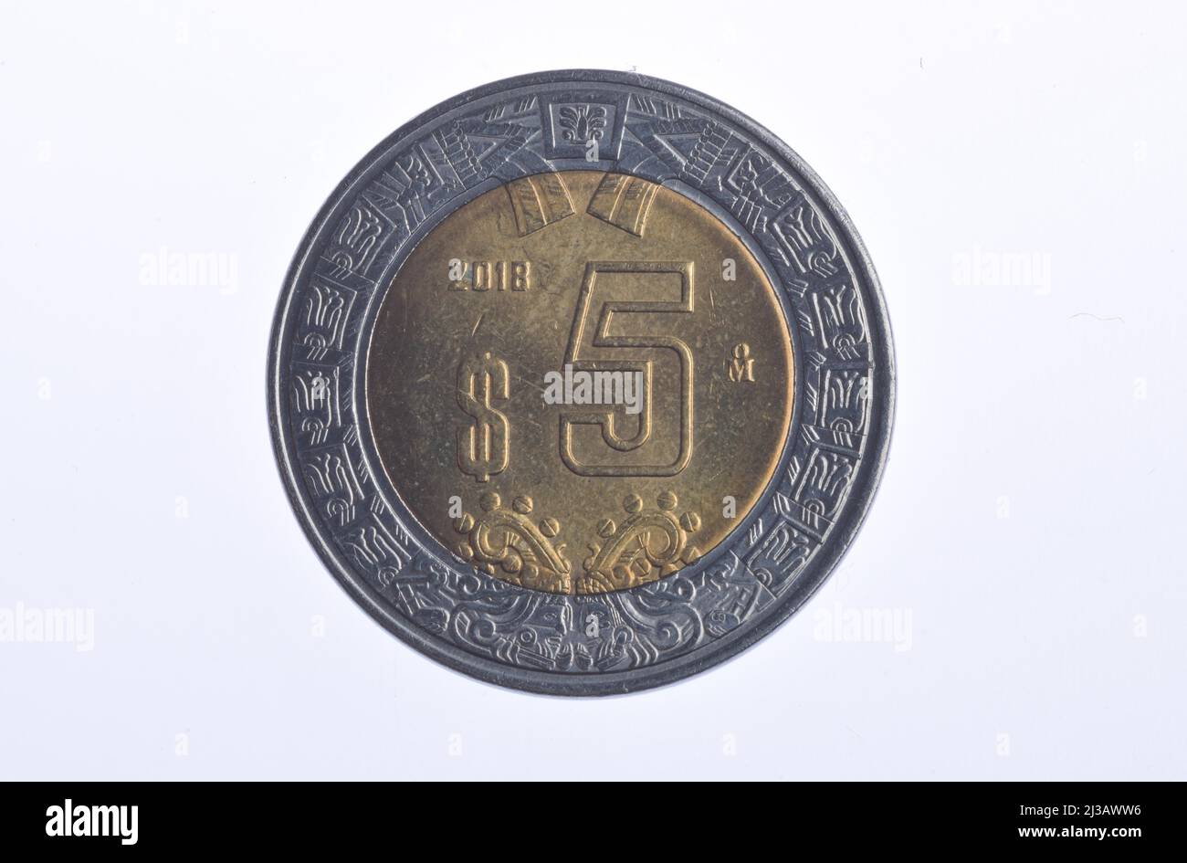 Coin, 5 peso, Mexico Stock Photo - Alamy
