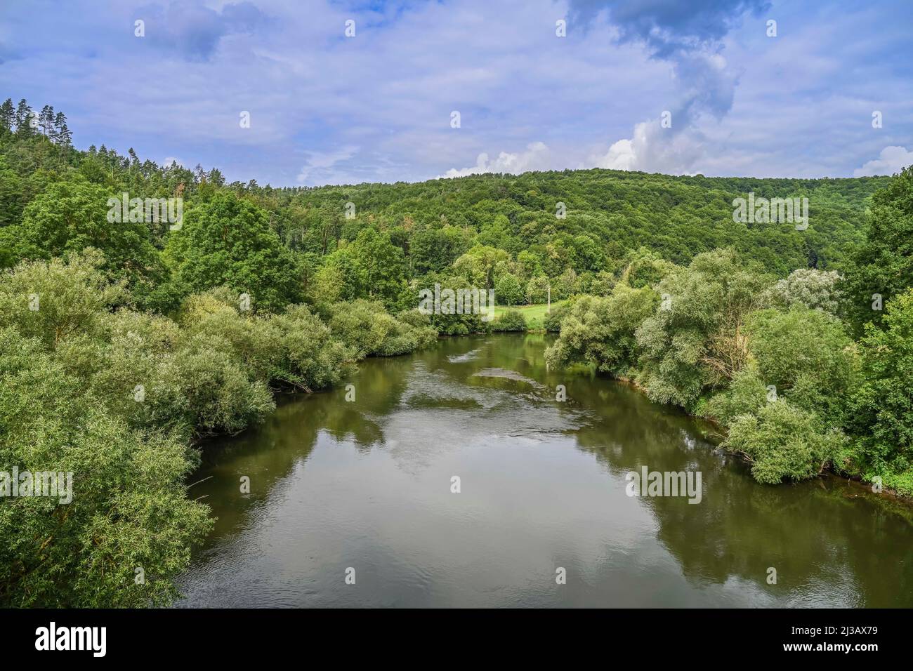 Werra, river course between Frankenroda and Treffurt, Hesse, Germany ...