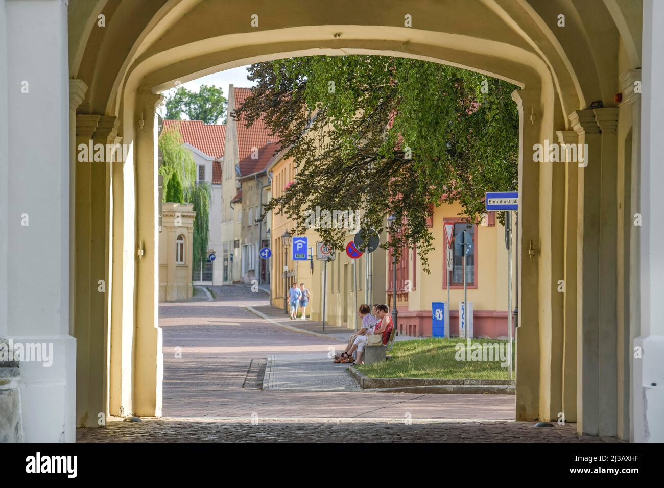 Entrance portal, Koethen Castle, Schlossplatz, Koethen, Saxony-Anhalt ...