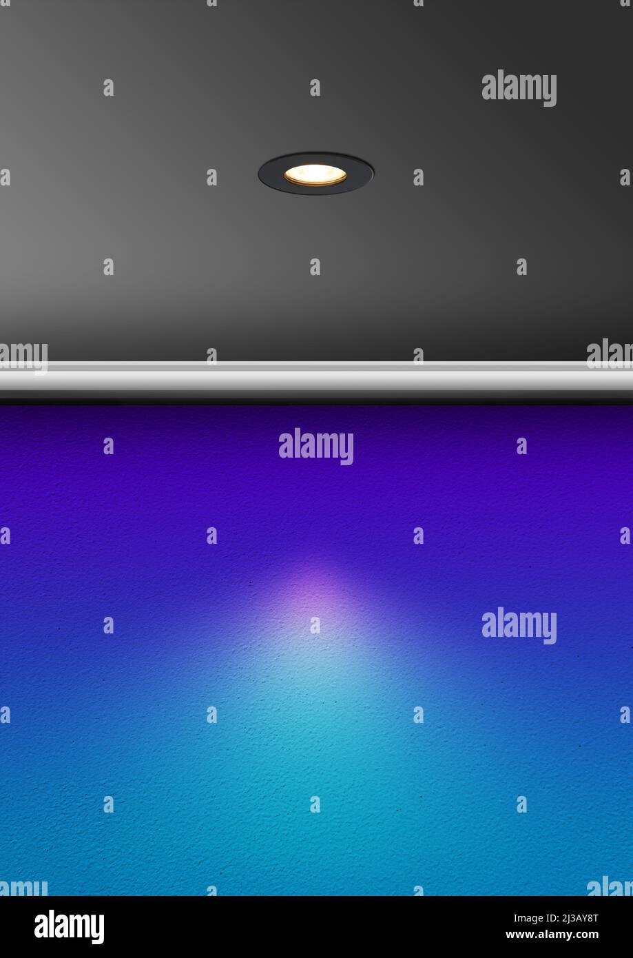 Illustration Design Concept Single LED Downlight at Living Room ...