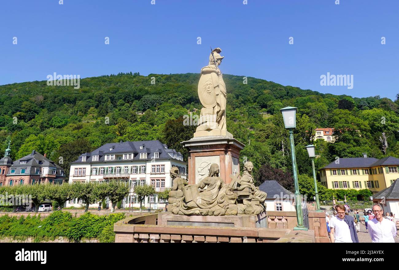 Old Bridge, Villas, Neuenheim, Heidelberg, Baden-Wuerttemberg, Germany ...