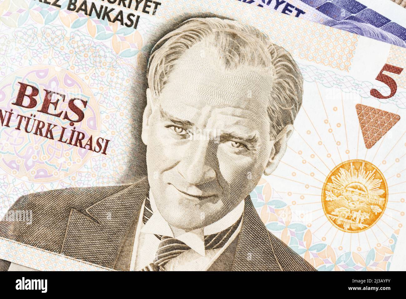 Close-up mixed liras banknotes old turkish lira around 2000's Stock ...