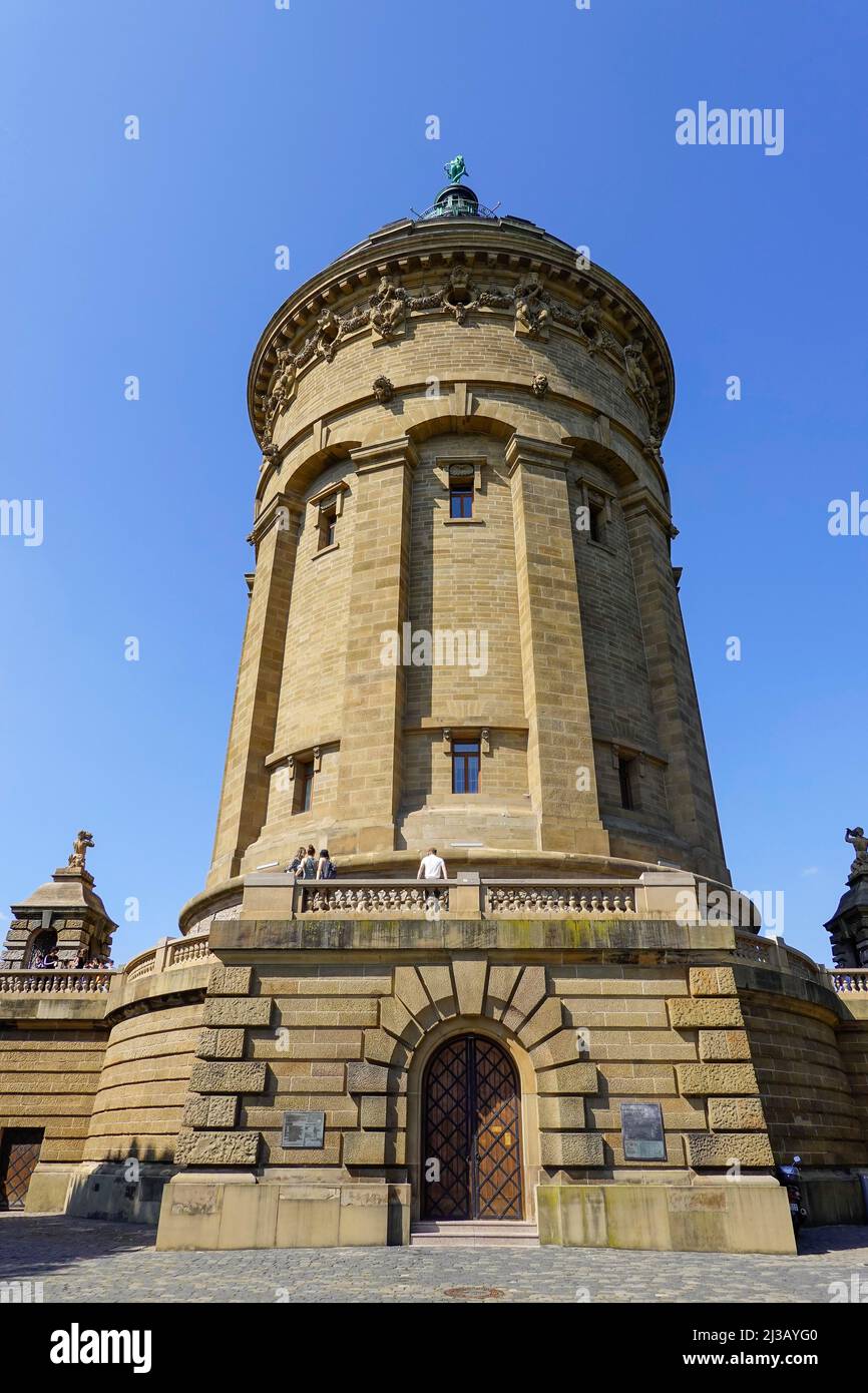 Baroque water tower, Friedrichsplatz, Mannheim, Baden-Wuerttemberg ...