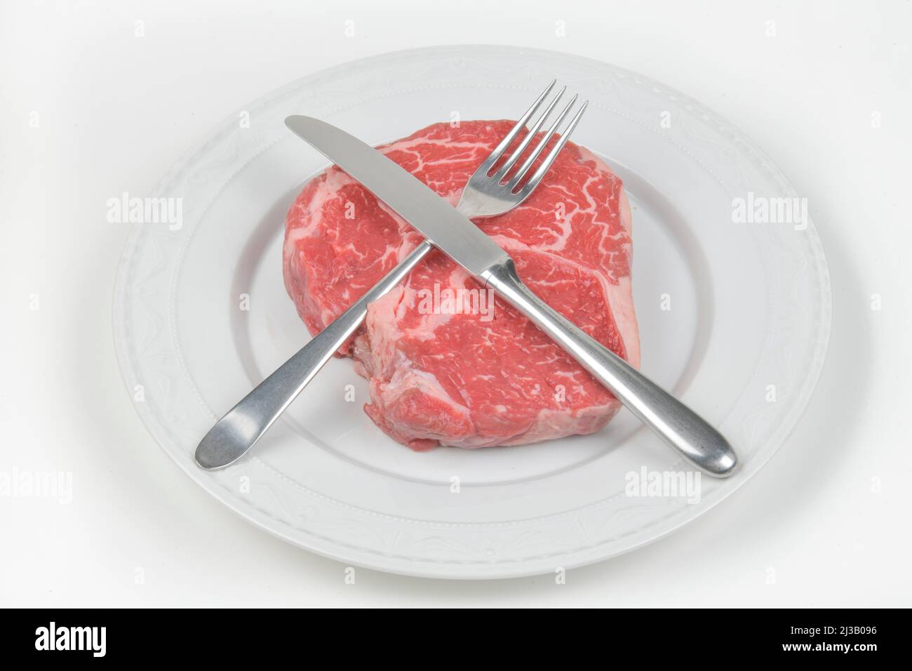 Beef steak, plate, cut out, studio shot Stock Photo - Alamy