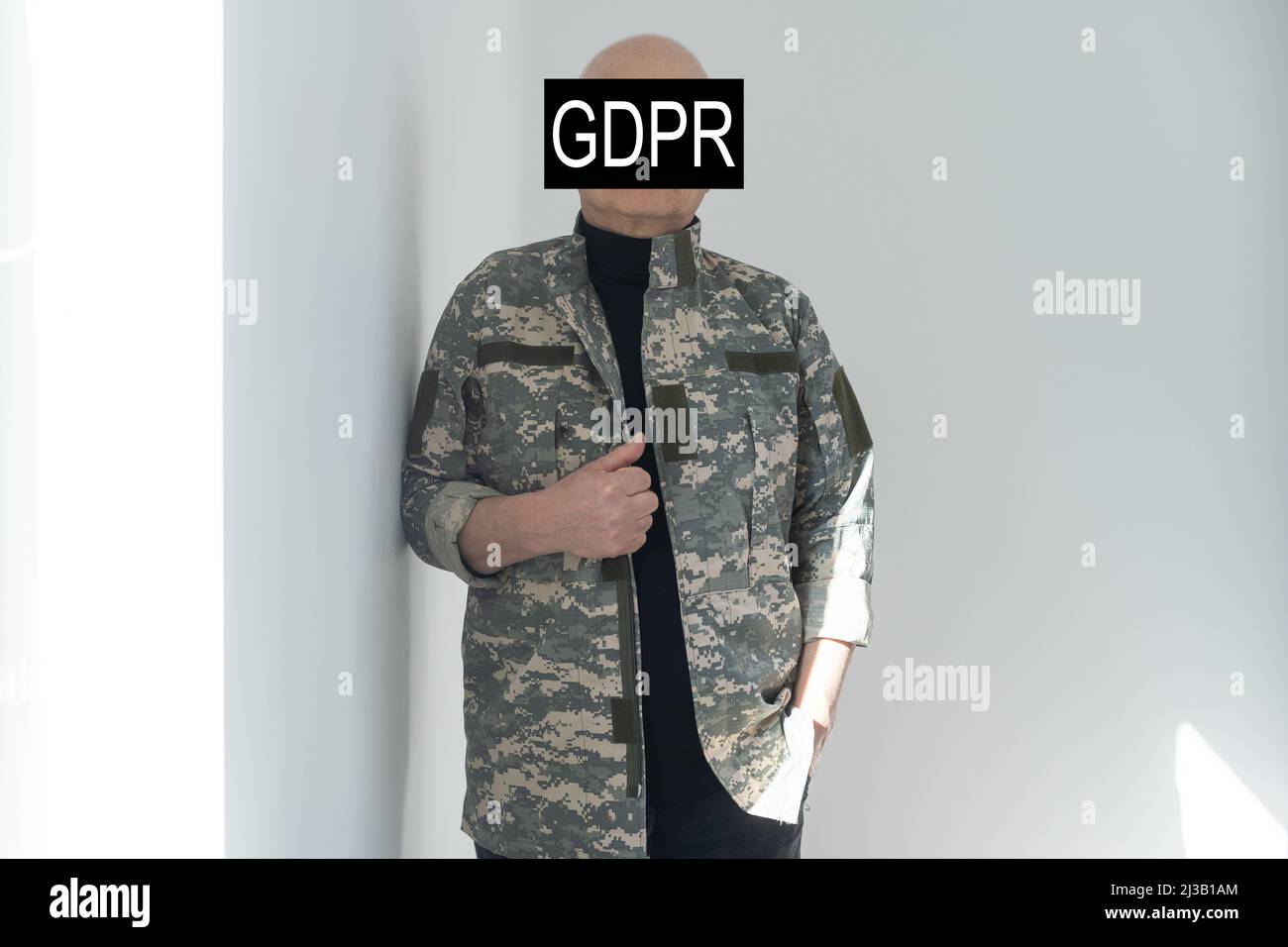 GDPR - General Data Protection Regulations Military concept. Soldier ...