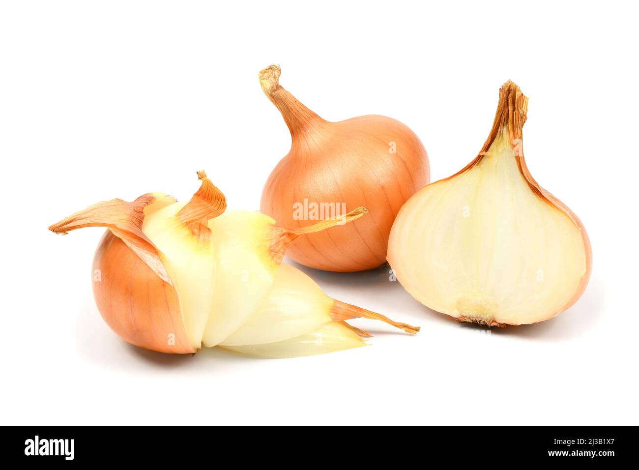 Yellow onion bulbs on white background. High resolution photo. Full ...