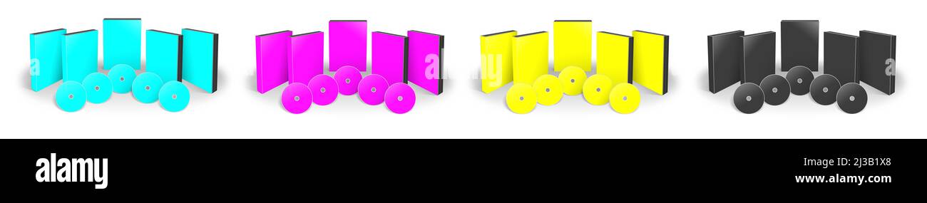 Four CMYK Bundles blank template red, green and blue for presentation ...