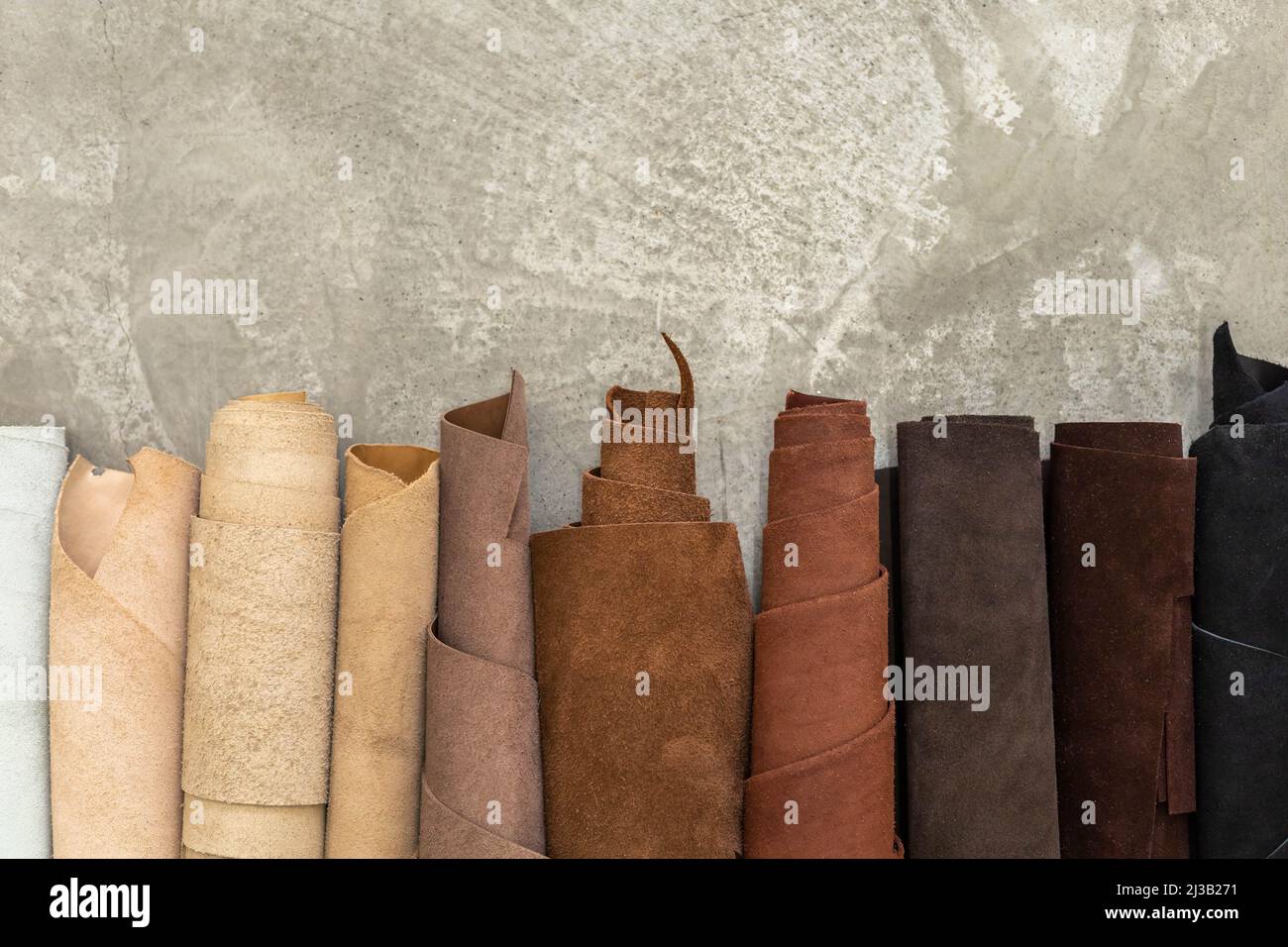Material for creating handmade production at leather workshop Stock ...