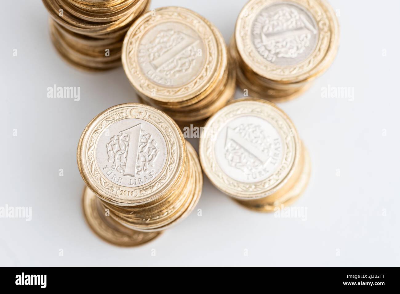 Turkish lira coins, One Lira Stock Photo - Alamy