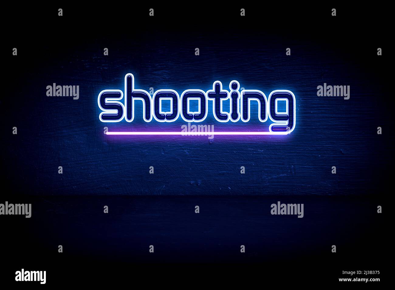 Shooting - blue neon announcement signboard Stock Photo - Alamy