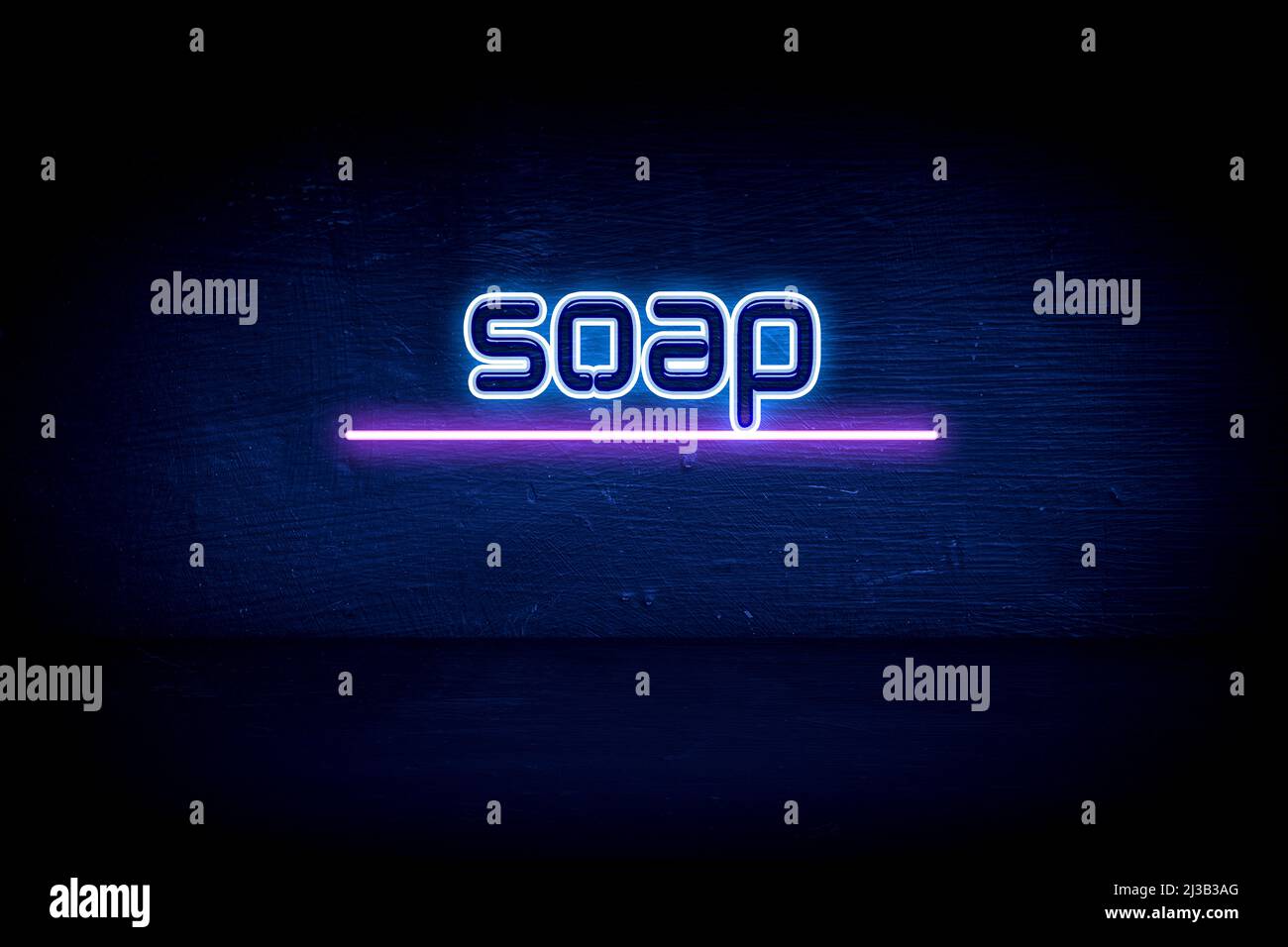 soap - blue neon announcement signboard Stock Photo - Alamy