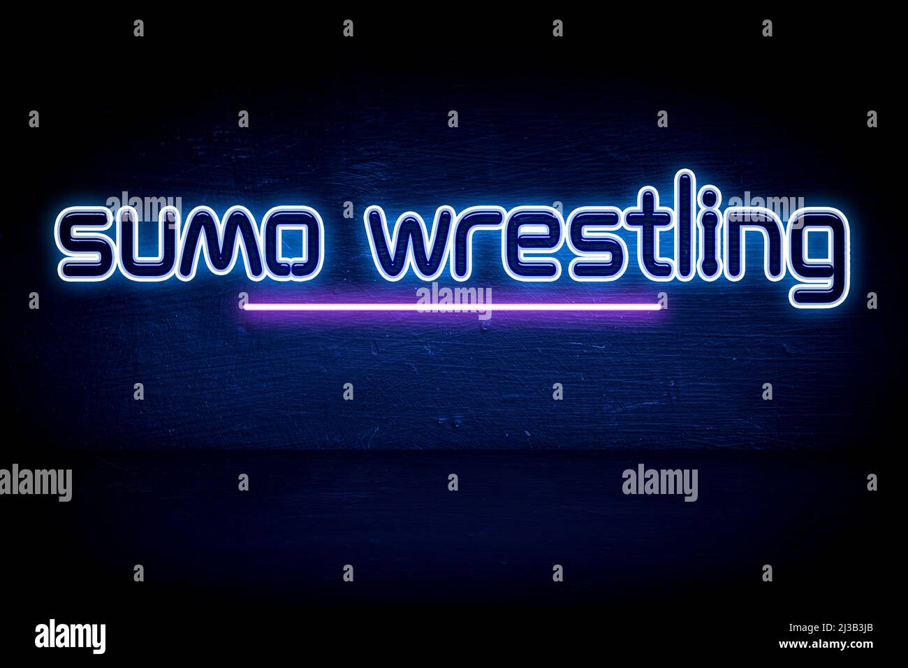 Sumo Wrestling - blue neon announcement signboard Stock Photo - Alamy