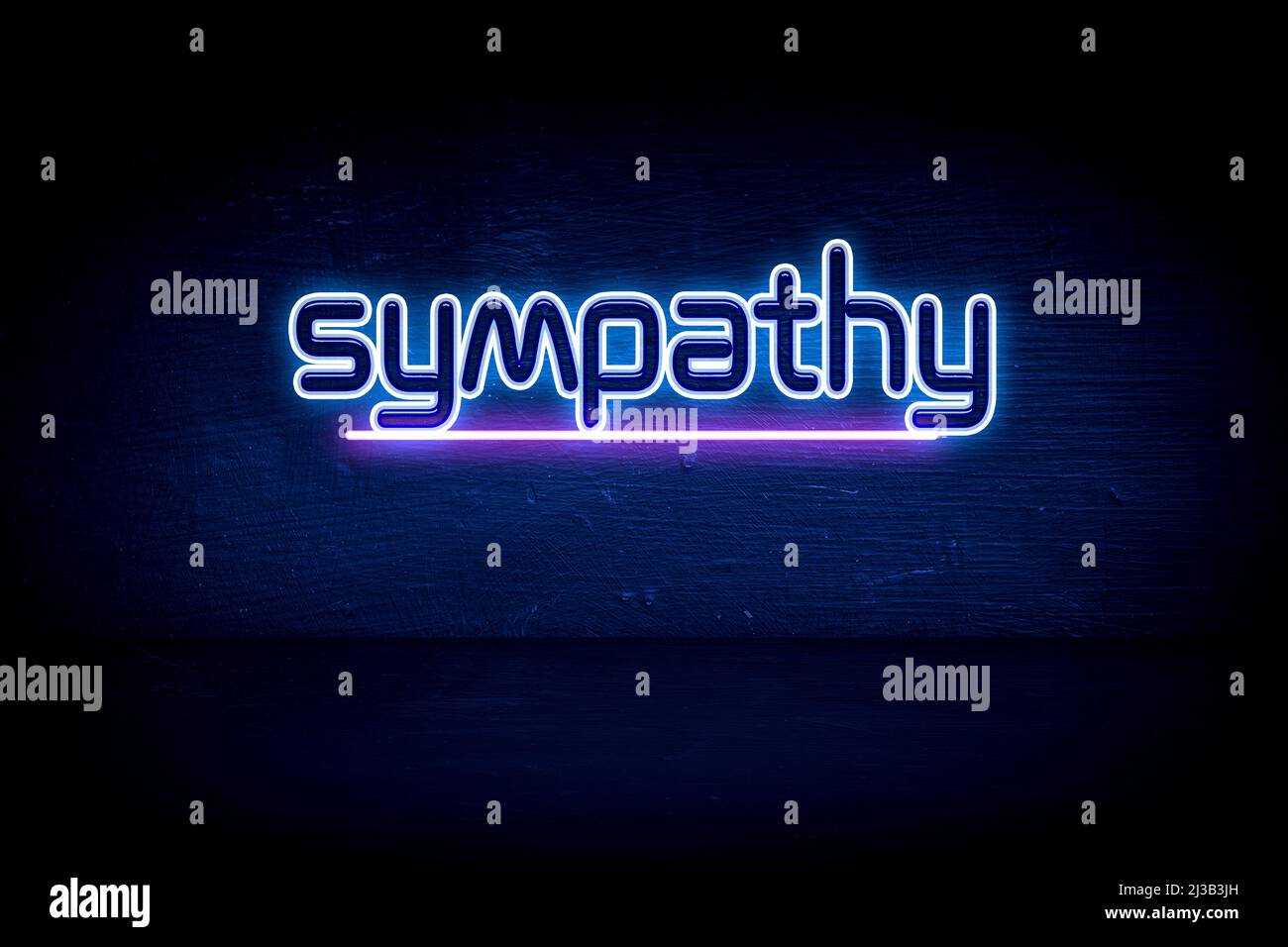 Sympathy - blue neon announcement signboard Stock Photo - Alamy
