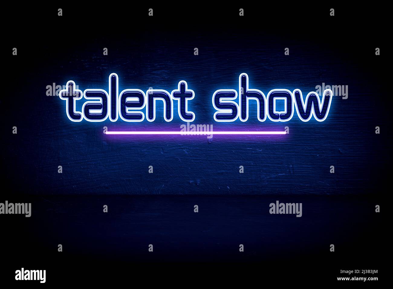 Talent Show - blue neon announcement signboard Stock Photo - Alamy