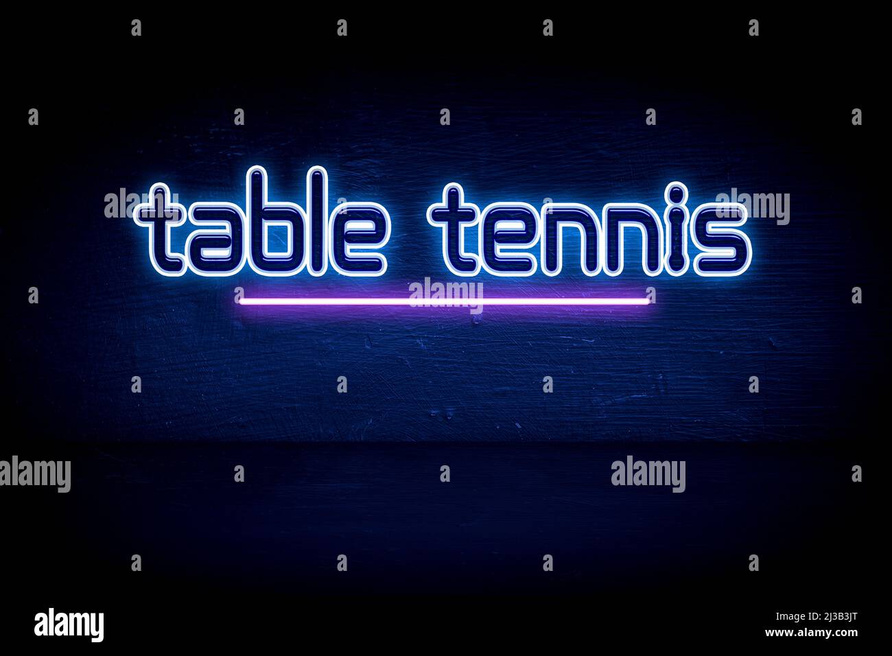Table Tennis - blue neon announcement signboard Stock Photo - Alamy