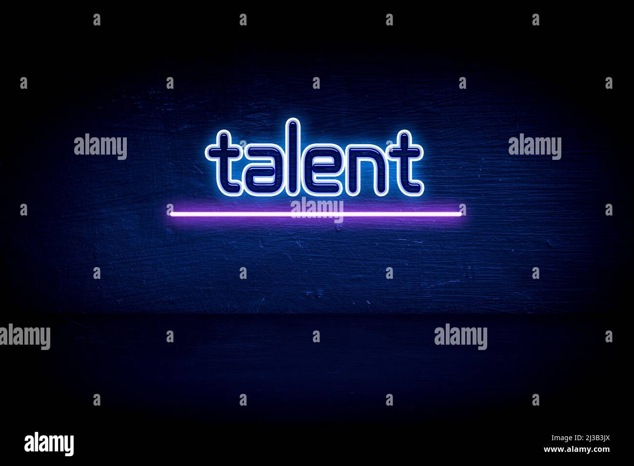 Talent - blue neon announcement signboard Stock Photo - Alamy