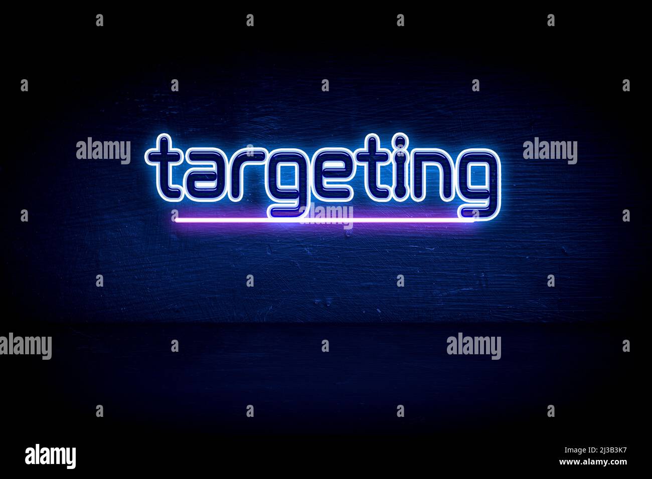 targeting - blue neon announcement signboard Stock Photo - Alamy