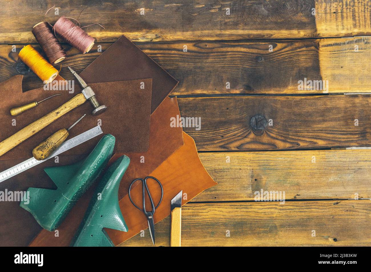 Top view materials and instruments on cutting mat for chopping ...