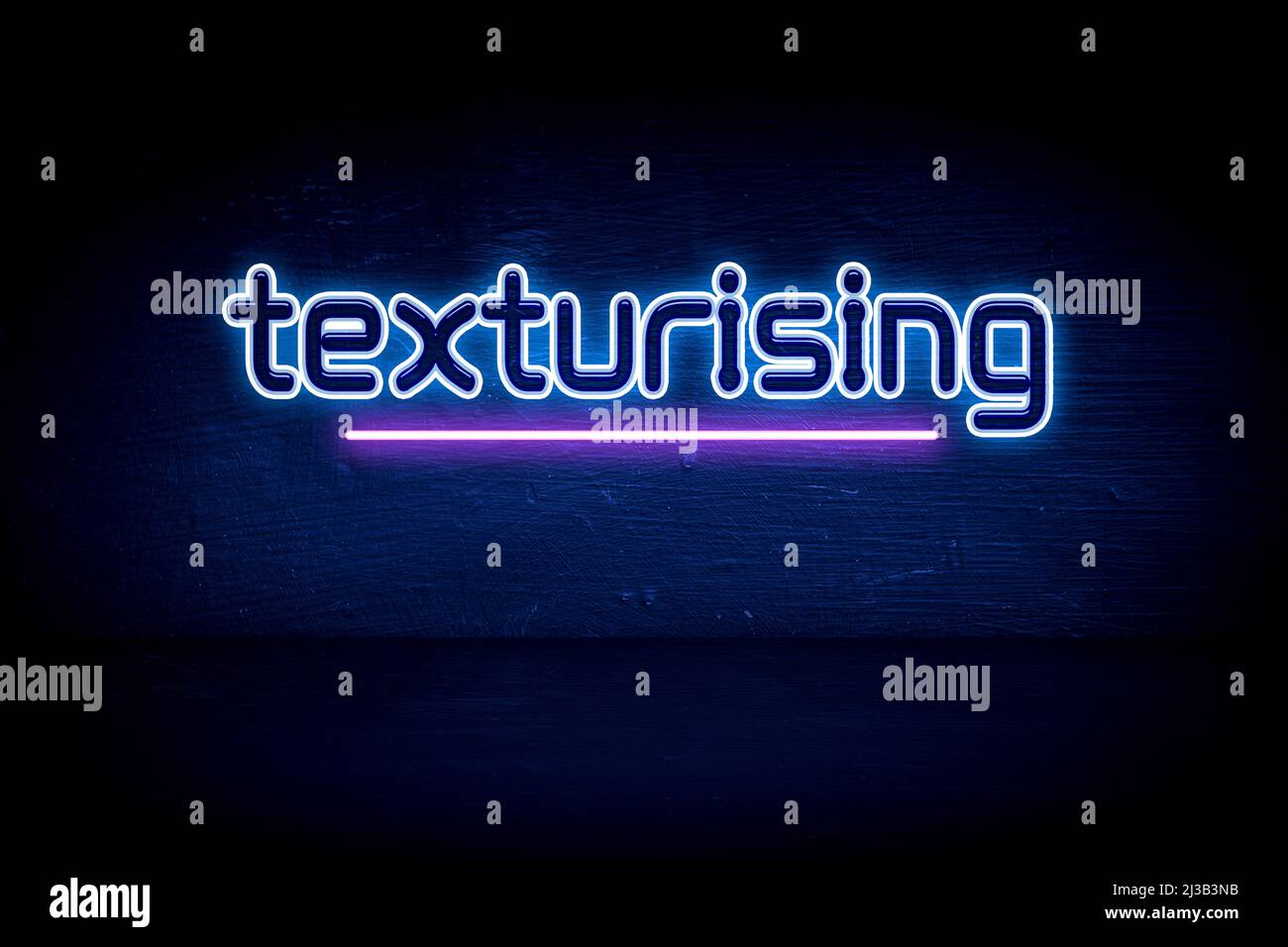 texturising - blue neon announcement signboard Stock Photo - Alamy