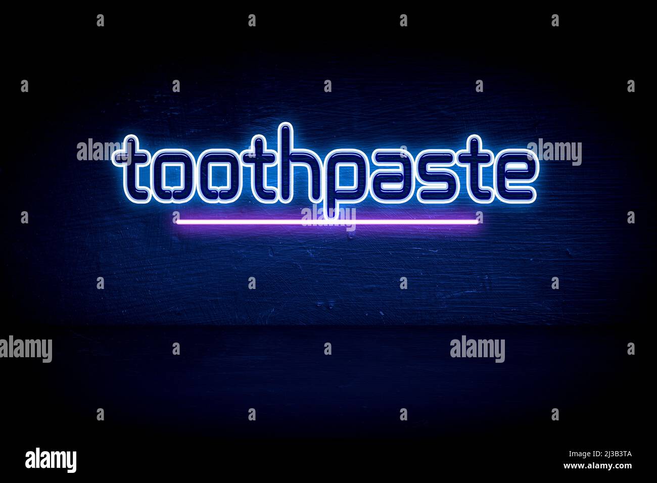 toothpaste - blue neon announcement signboard Stock Photo - Alamy