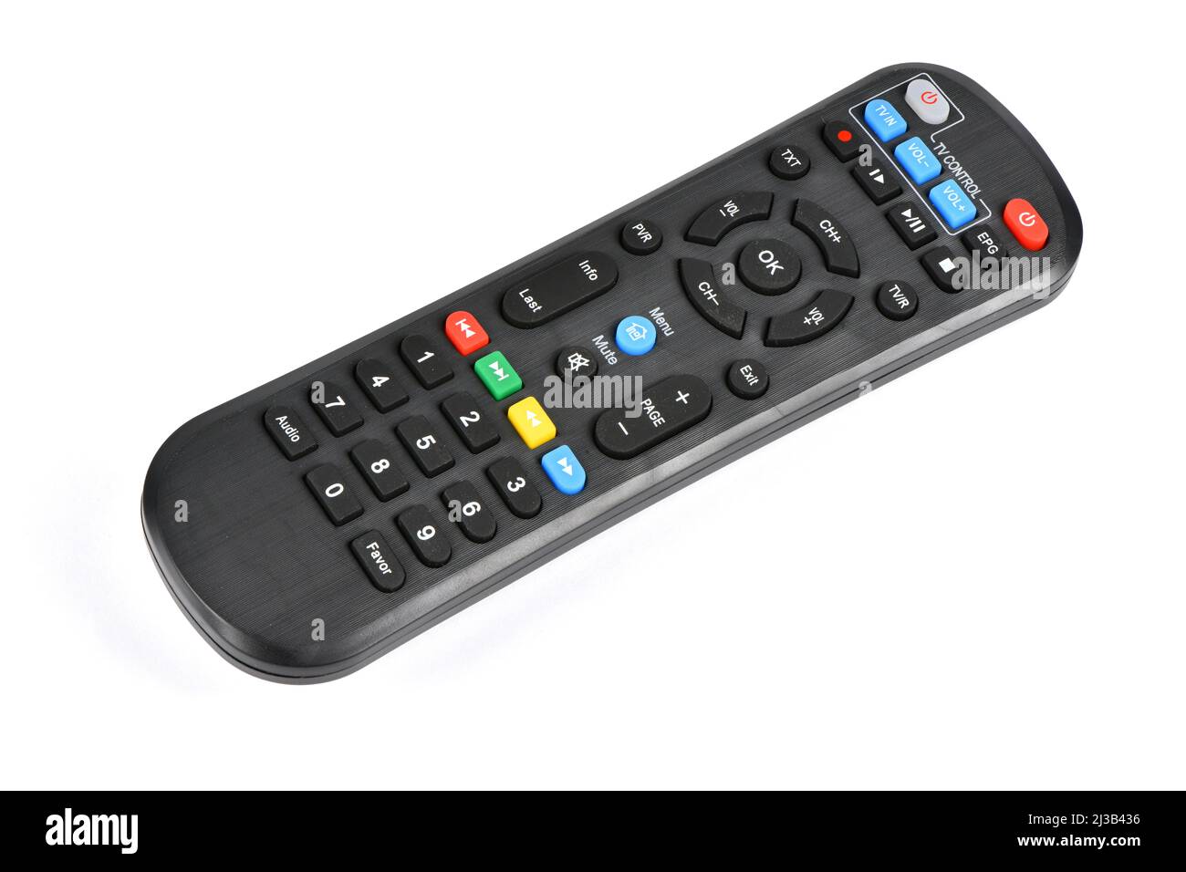 TV remote control keypad isolated on white background. High resolution ...