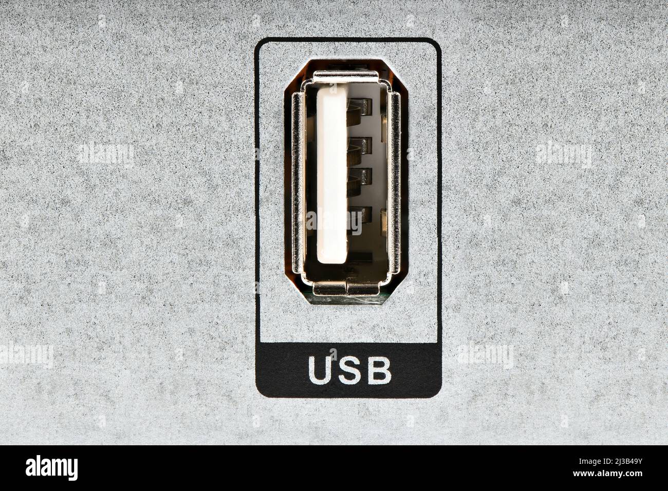 Close-up of color USB adaptor port or interface. High resolution photo ...