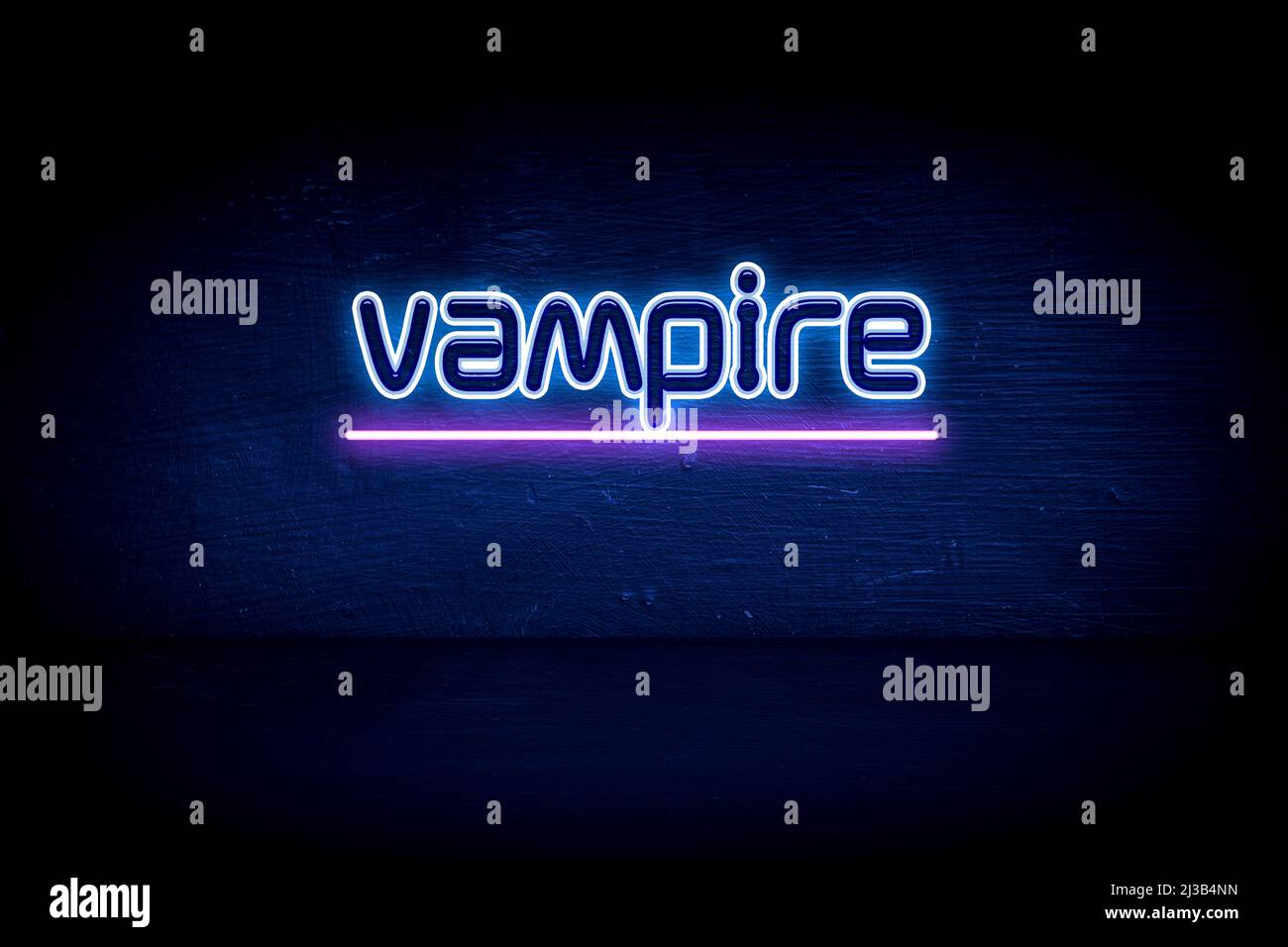 vampire - blue neon announcement signboard Stock Photo - Alamy