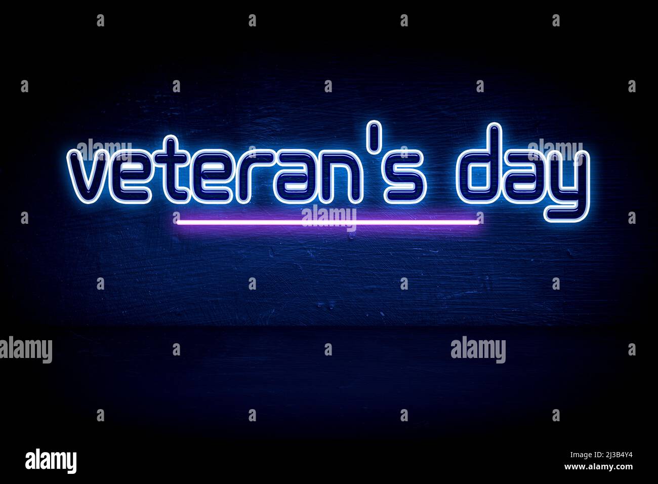Veteran's Day - blue neon announcement signboard Stock Photo - Alamy