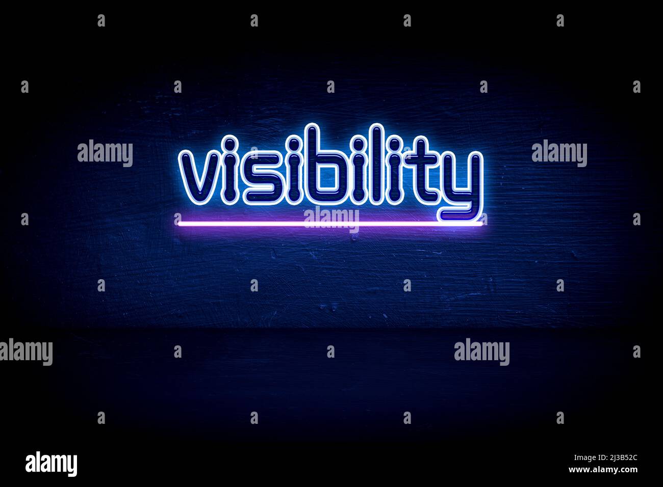 Visibility - blue neon announcement signboard Stock Photo - Alamy