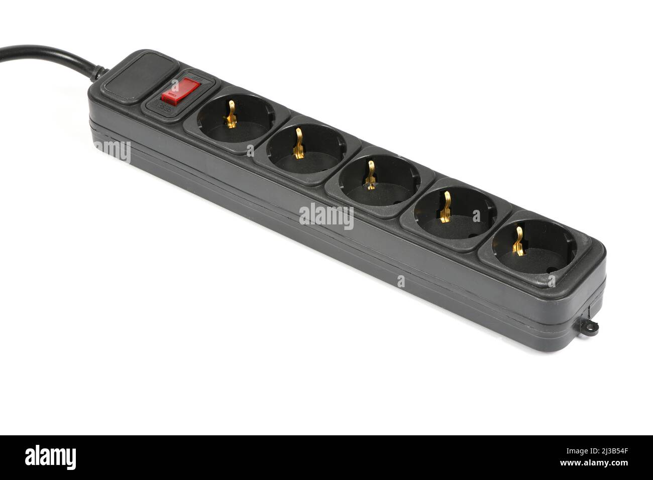 Internal device of a black plastic electrical extension cord for ...
