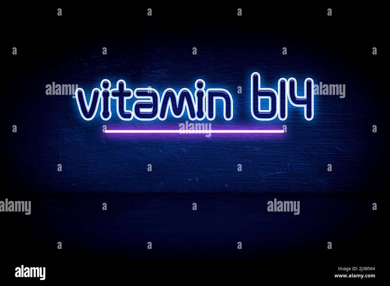 Vitamin B14 - blue neon announcement signboard Stock Photo - Alamy