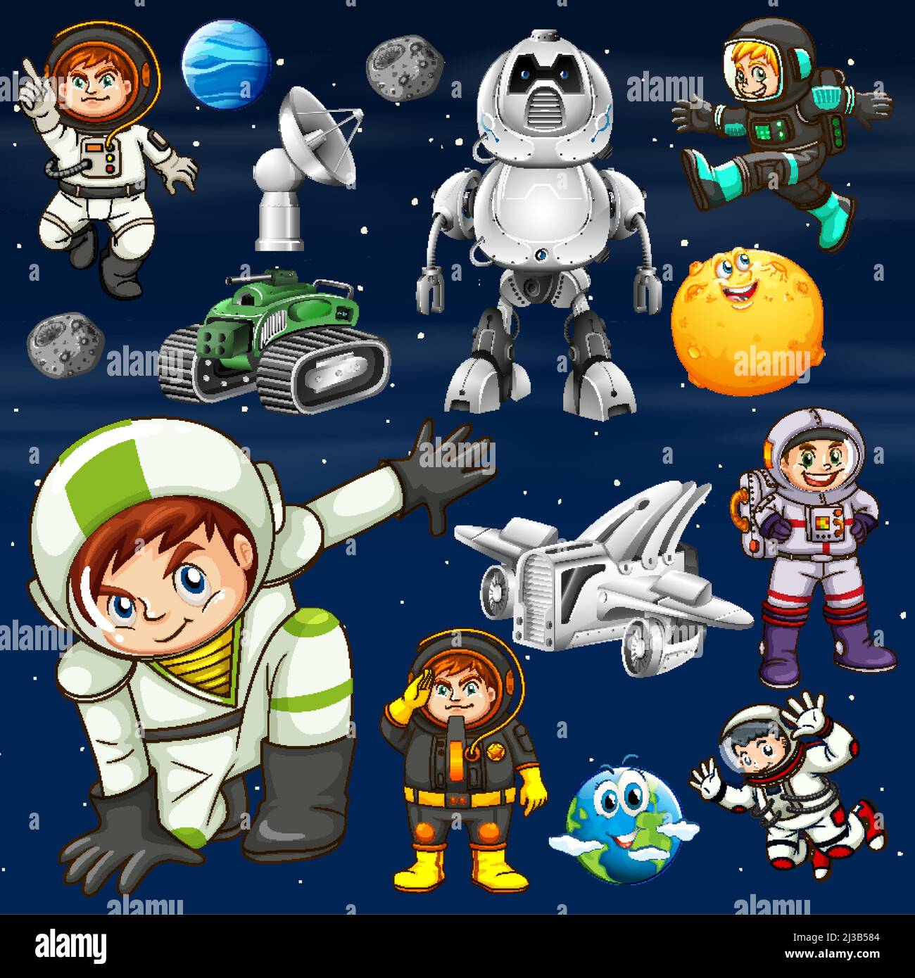 Set of space objects in space illustration Stock Vector Image & Art - Alamy