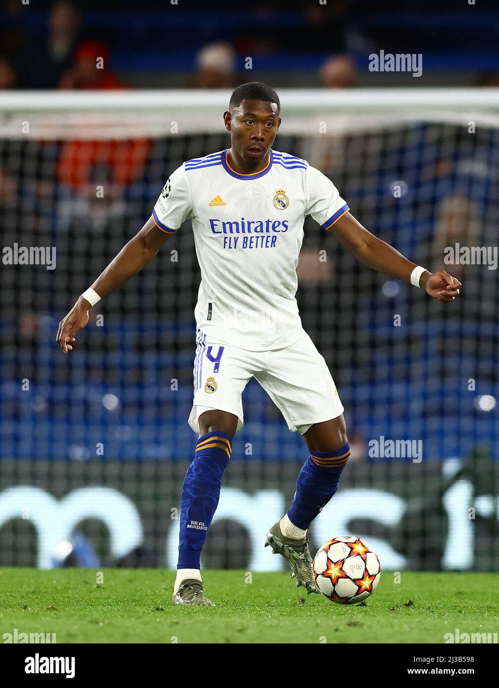London, England, 6th April 2022. David Alaba of Real Madrid during the ...