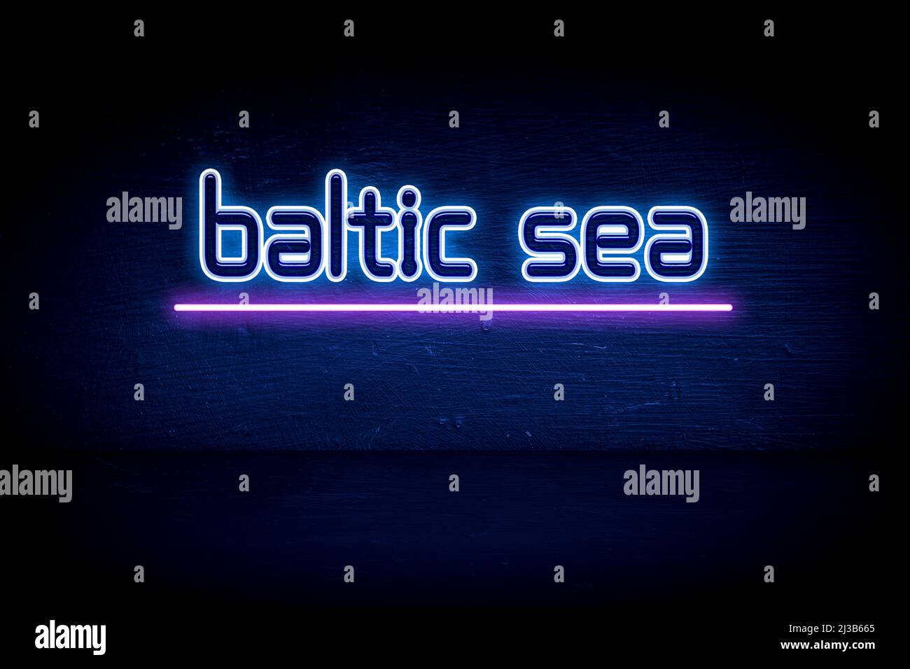 Baltic Sea - blue neon announcement signboard Stock Photo - Alamy