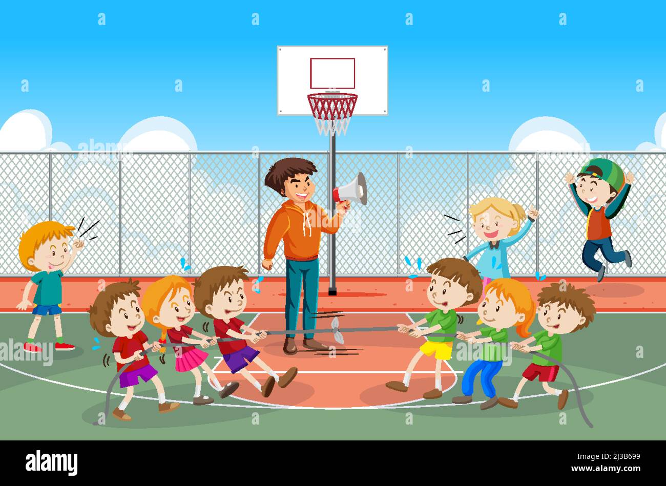 Kids doing physical activity illustration Stock Vector Image & Art - Alamy