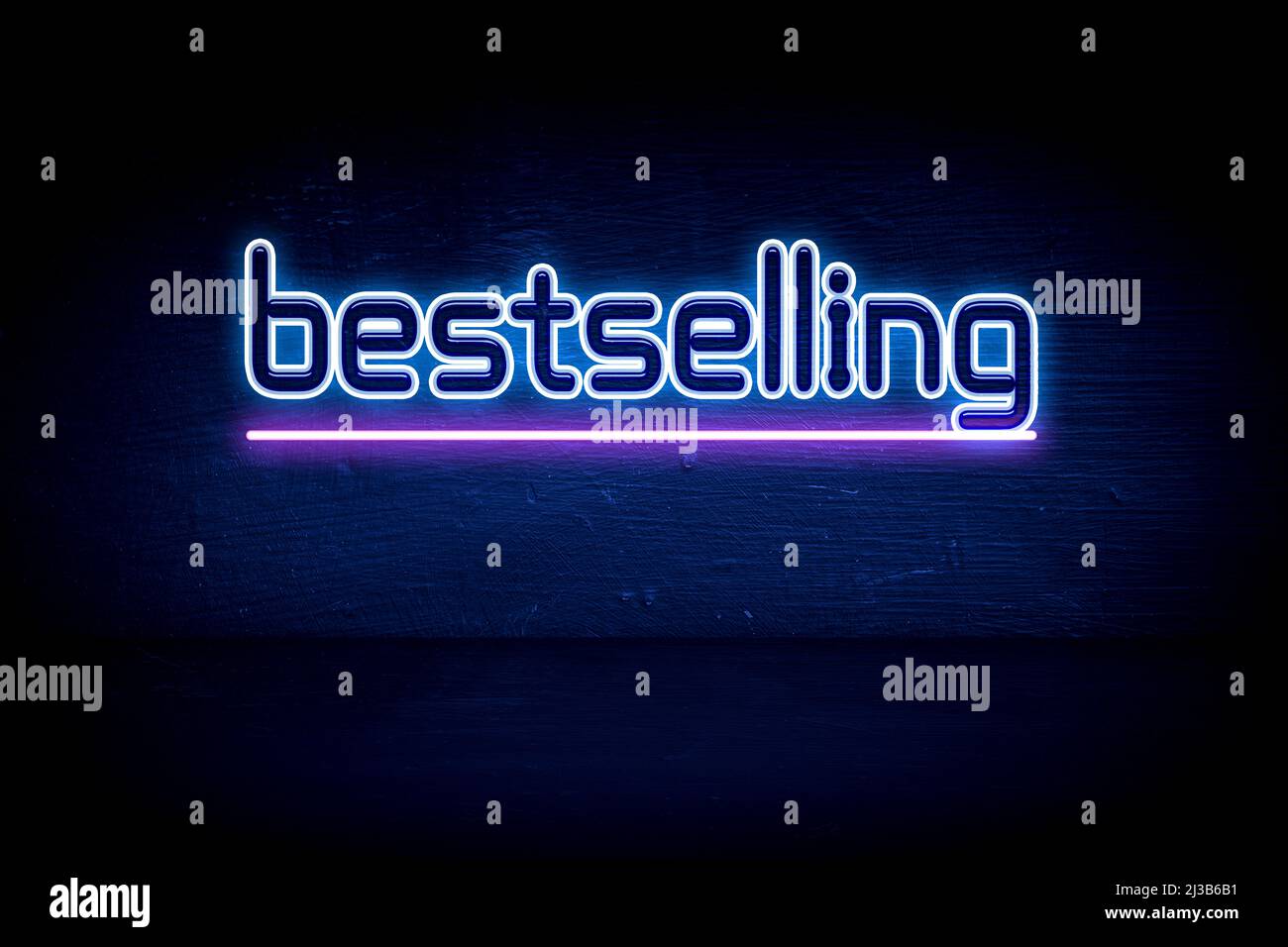 BestSelling - blue neon announcement signboard Stock Photo - Alamy