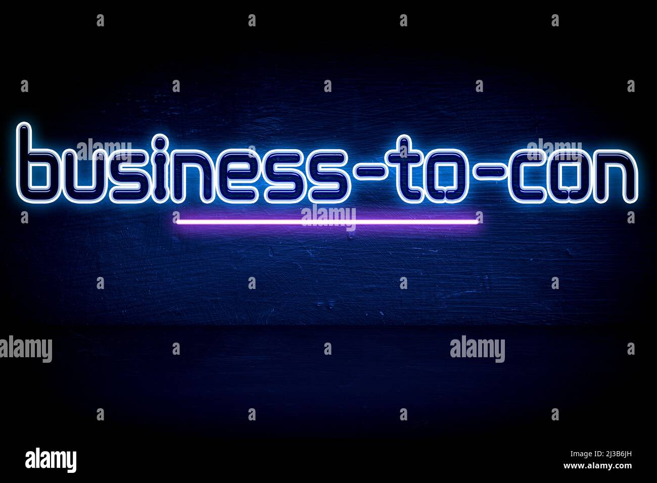Business-to-Consumer - blue neon announcement signboard Stock Photo - Alamy