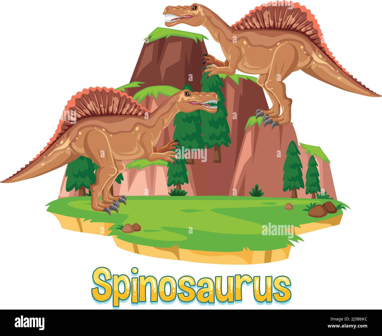 Dinosaur wordcard for spinosaurus illustration Stock Vector Image & Art ...