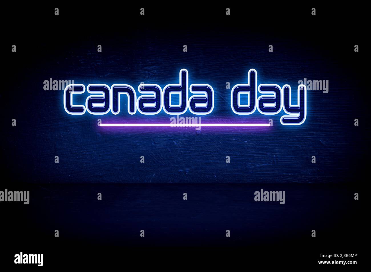 Canada Day - blue neon announcement signboard Stock Photo - Alamy