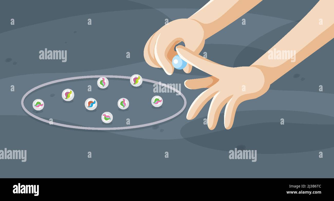 Flicking hand and marbles illustration Stock Vector Image & Art - Alamy