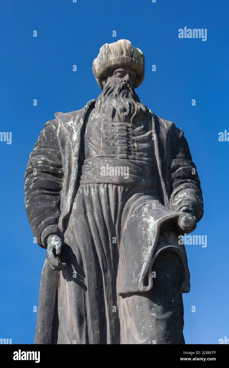 ISTANBUL, TURKEY - JULY 6, 2019: Architect Mimar Koca Sinan statue in ...