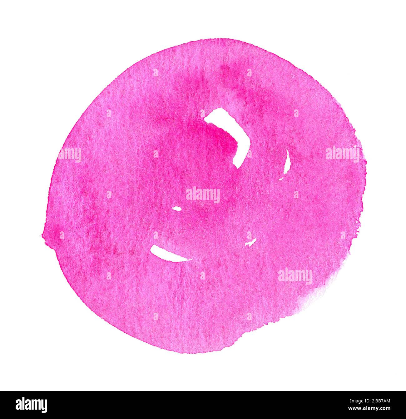 Pink hand drawn watercolor circle shape for logo or text Stock Photo ...