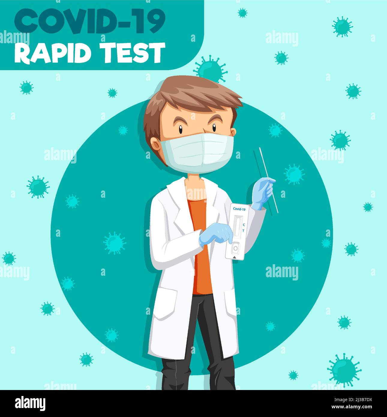 Covid 19 testing with antigen test kit illustration Stock Vector Image ...