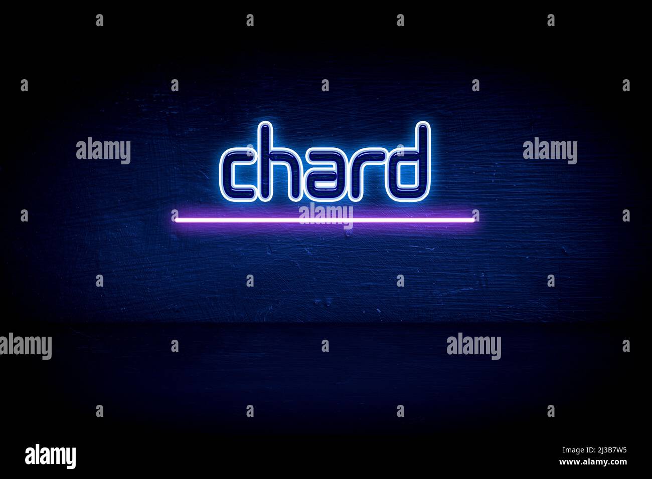 Chard - blue neon announcement signboard Stock Photo - Alamy
