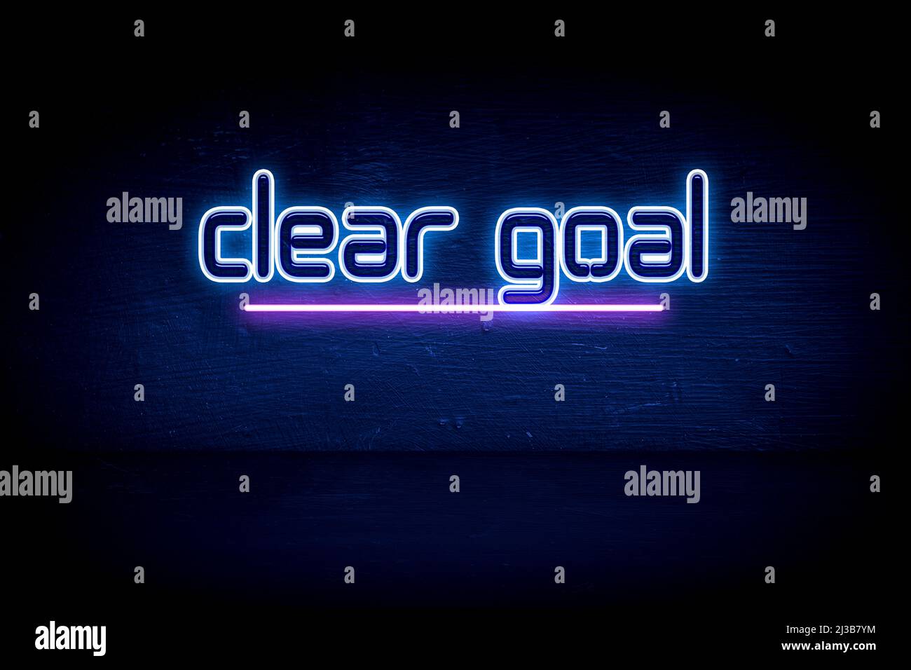 Clear goal - blue neon announcement signboard Stock Photo - Alamy