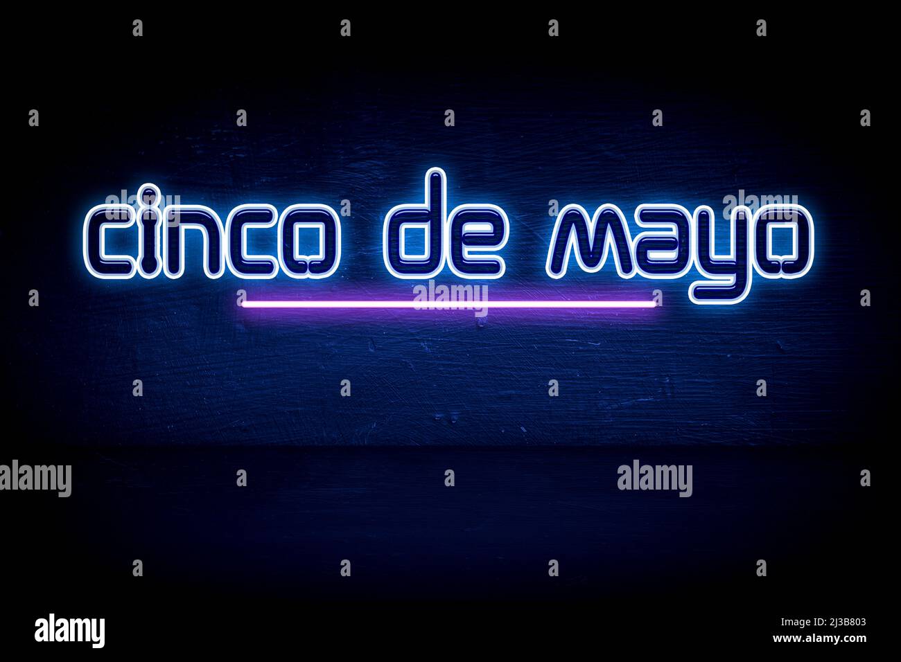 Cinco de Mayo - blue neon announcement signboard Stock Photo - Alamy
