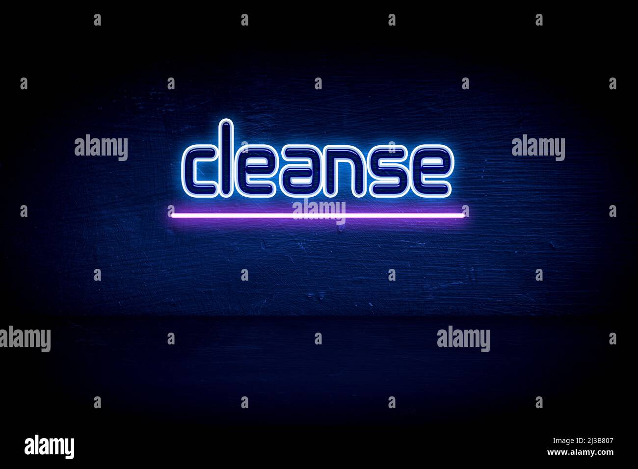 cleanse - blue neon announcement signboard Stock Photo - Alamy