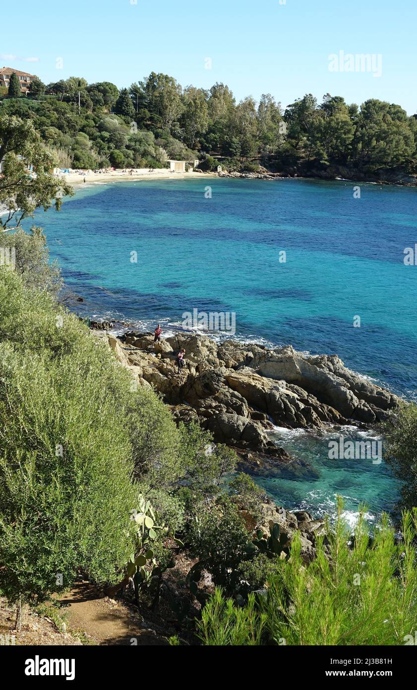 La Fossette beach in Lavandou Stock Photo - Alamy