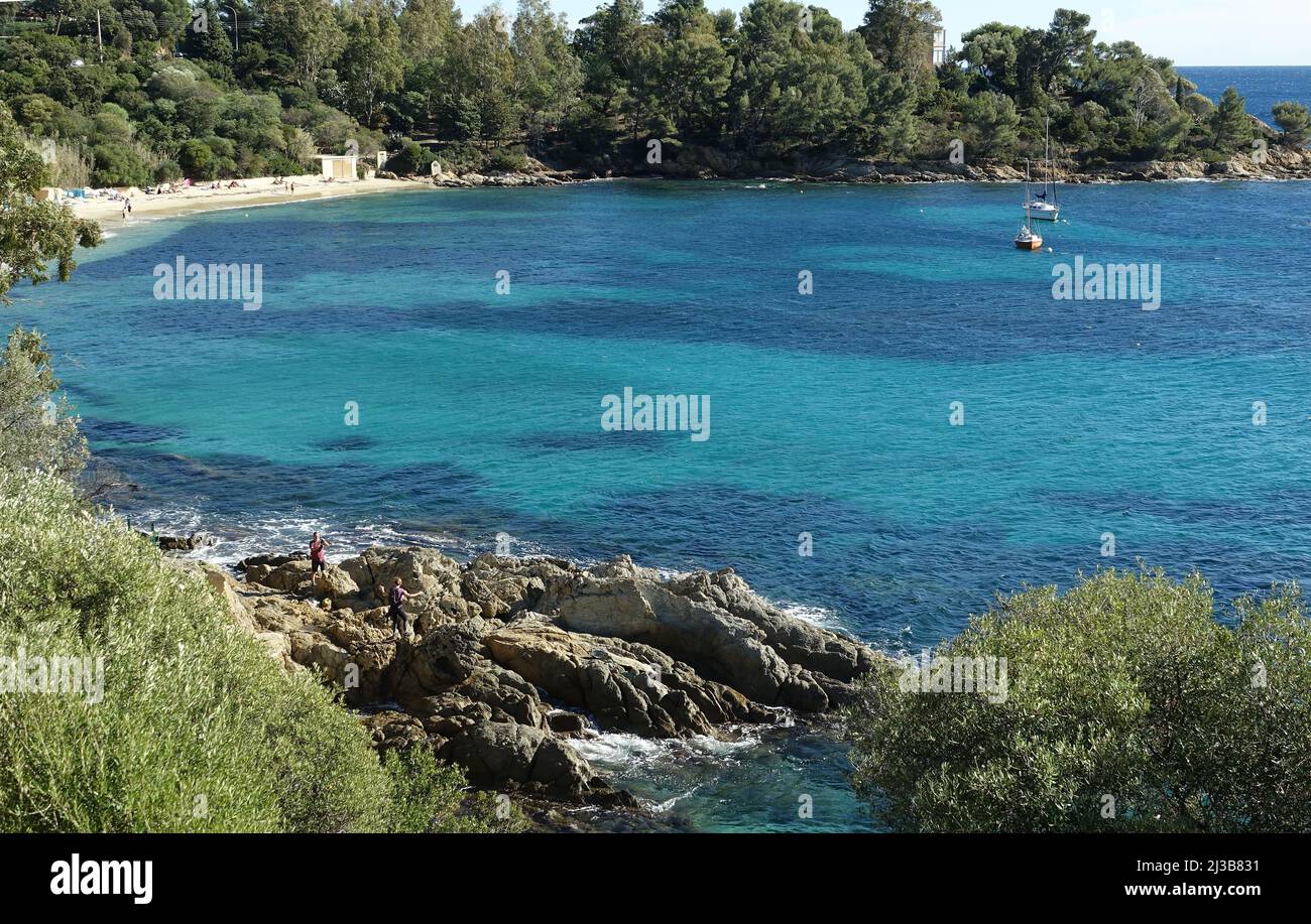 La Fossette beach in Lavandou Stock Photo - Alamy