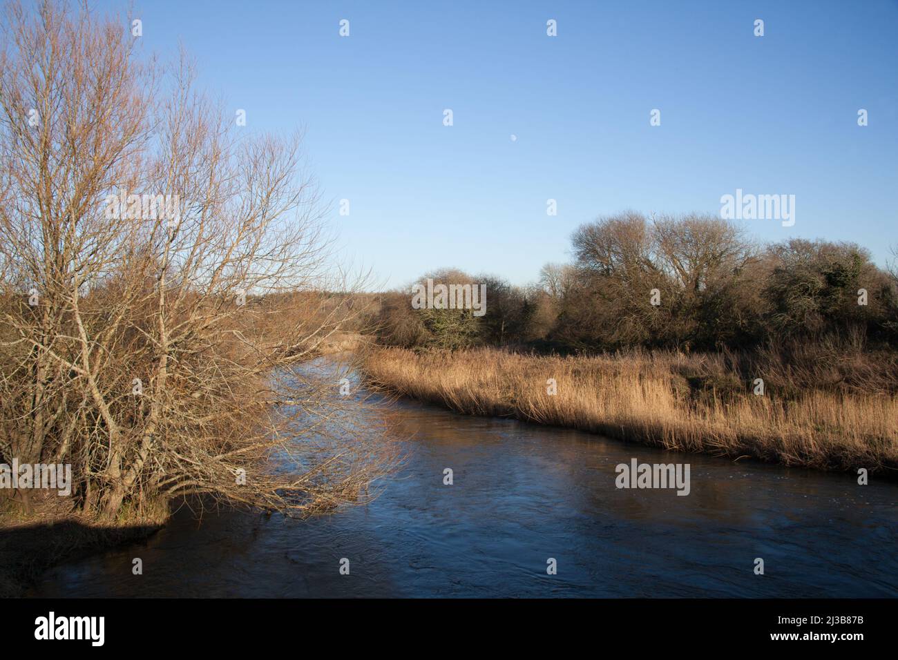 Views of The River Frome from Wool Bridge in Wool, Dorset in the UK ...